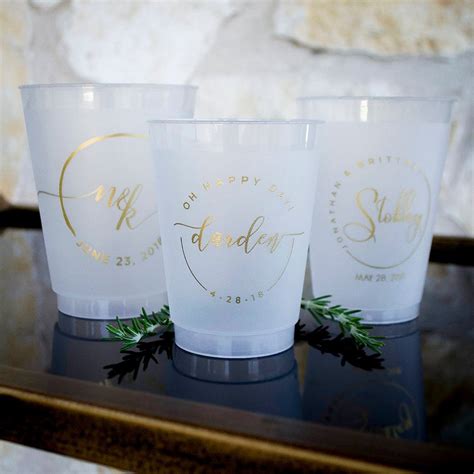 Custom Wedding Reception Bar Frosted Cups Personalized Etsy