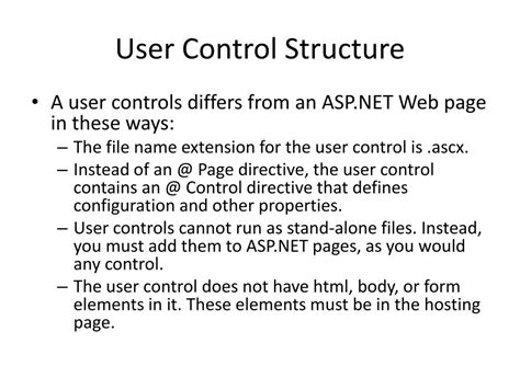 Ppt Aspnet User Controls Powerpoint Presentation Free Download Id2933269