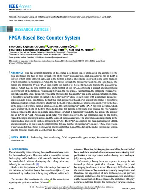 Pdf Fpga Based Bee Counter System