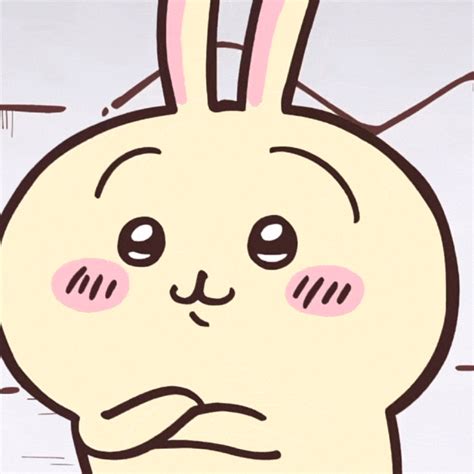 可爱兔子双手抱胸，一脸傲娇的萌趣模样 Chiikawa吉伊卡哇万能无字动态表情包表情包图片动图 求表情网 斗图从此不求人