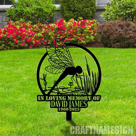 custom name dragonfly memorial metal sign craft name sign