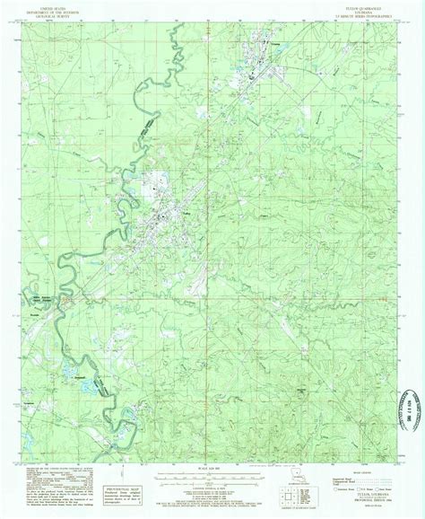 Classic Usgs Tullos Louisiana 7 5x7 5 Topo Map Mytopo Map Store