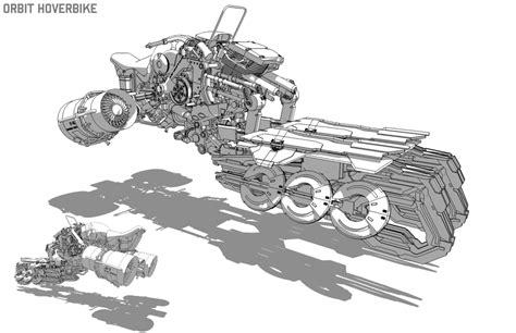 Artstation Orbit Hover Cycle Bryant Koshu Robot Concept Art Sci Fi Concept Art Concept Art