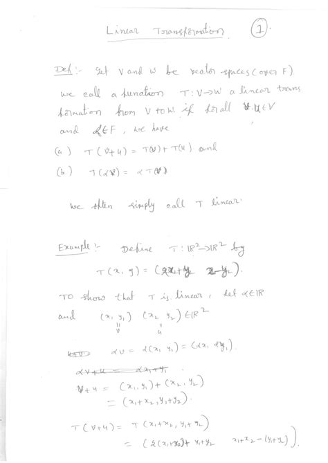 SOLUTION Linear Transformation Studypool
