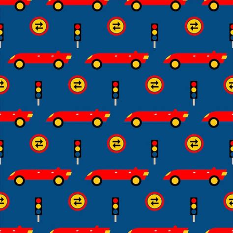 Premium Vector Seamless Pattern With Car Vehicles Cartoon