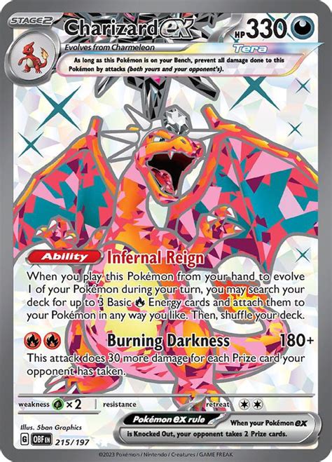 Charizard Ex 215197 Sv03 Obsidian Flames Pokemon