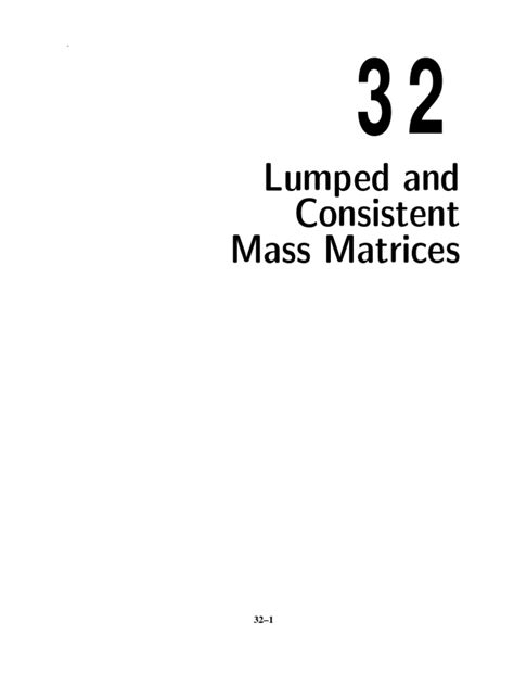 Lumped And Consistent Mass Matrices Pdf Matrix Mathematics Finite Element Method