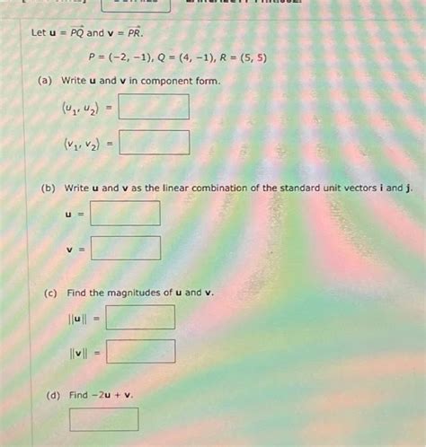 Solved Let U Pq And V Pr P 2 1 Q 4 1 R