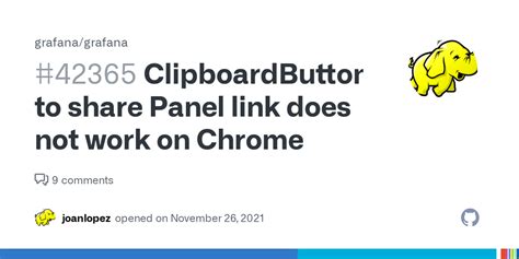 Clipboardbutton To Share Panel Link Does Not Work On Chrome · Issue 42365 · Grafanagrafana