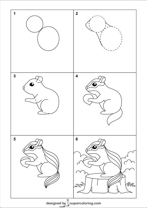 How To Draw A Cartoon Chipmunk Free Printable Puzzle Games
