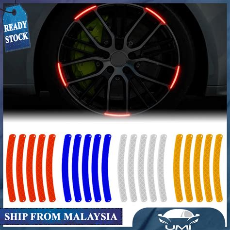 20 Pcs Car Tyre Rim Wheel Reflective Sticker Sport Rim Decoration