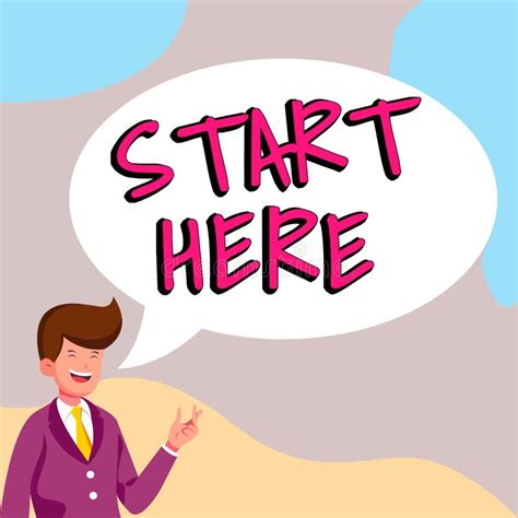 Text Sign Showing Start Here Business Overview Telling Someone This Is