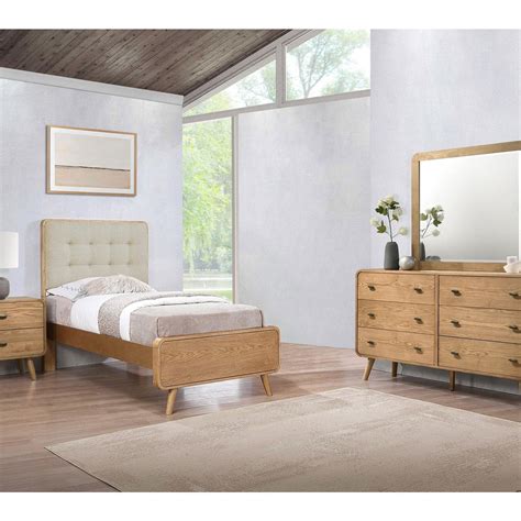 Coaster Robyn Light Ash 4 Piece Twin Bedroom Set Ornate Home