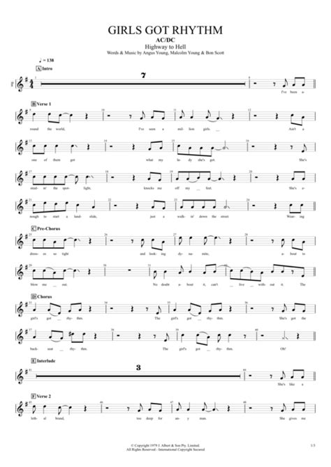 Girls Got Rhythm Tab By Ac Dc Guitar Pro Full Score Mysongbook