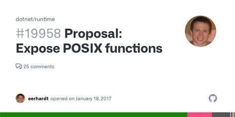 Proposal Expose Posix Functions · Issue 19958 · Dotnetruntime · Github