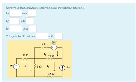 Solved Using Mesh Loop Analysis Method In The Circuit