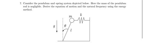 Answered 7 Consider The Pendulum And Spring Bartleby