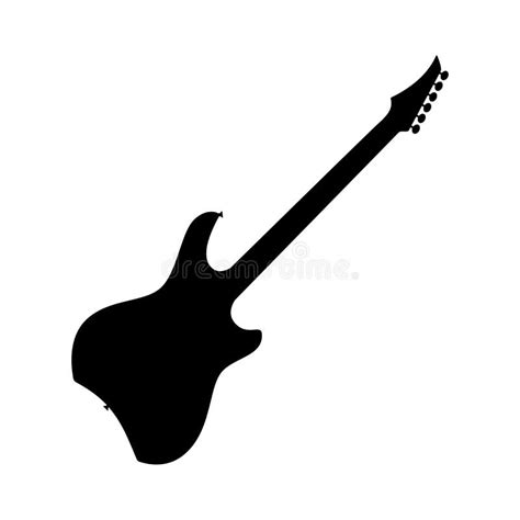 Electric Bass Guitar Icon Silhouette Of Guitar Music Instrument Icon