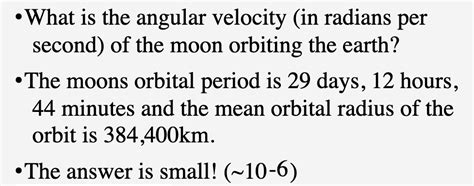 Solved 0 •what Is The Angular Velocity In Radians Per