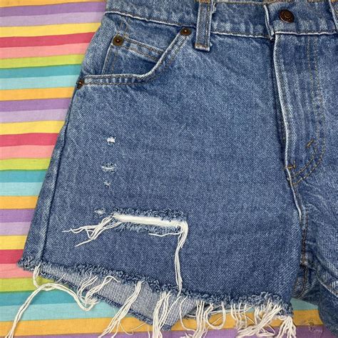 Vintage Mid High Waist Levis Jean Shorts Vintage Depop
