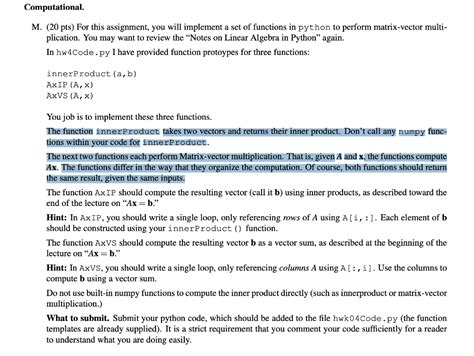 Mputational 1 20 Pts For This Assignment You