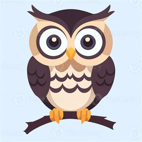 Ai Generated Cute Owl Avatar Icon Clip Art Sticker Decoration Simple