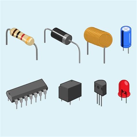 Colección De Componentes Electrónicos Premium Vector Freepik Vector Componentes Electronic