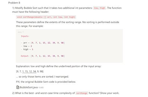 Solved Public Class Bubblesort Void Sort Float