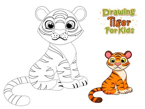 Cute Cartoon Tiger Drawing