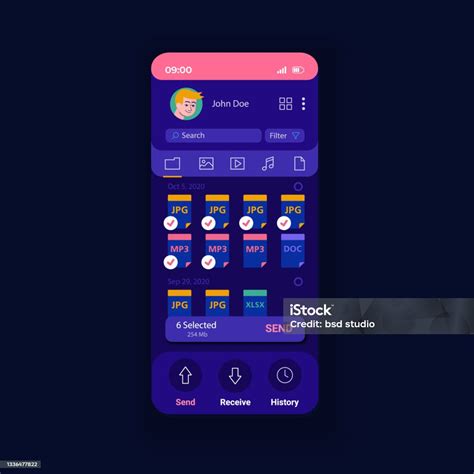 데이터 나이트 스마트폰 인터페이스 벡터 템플릿 공유 를 위한 응용 프로그램 Brand Name Smart Phone에 대한 스톡 벡터 아트 및 기타 이미지 Brand