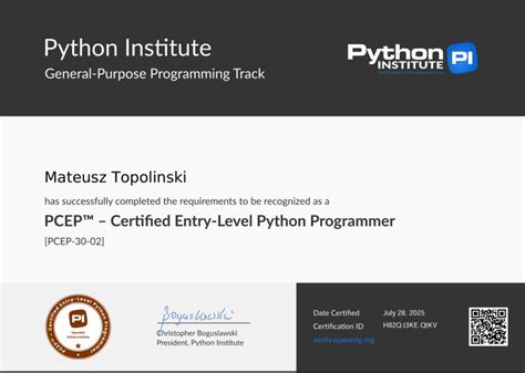 I Am Pleased To Announce That I Have Obtained The Pcep Certified