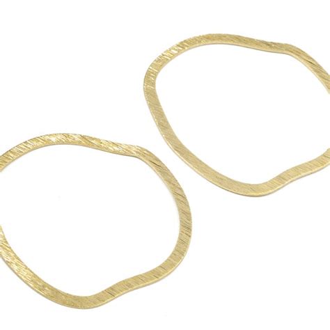 Brass Circle Charms Raw Brass Texture Circle Earrings And Etsy