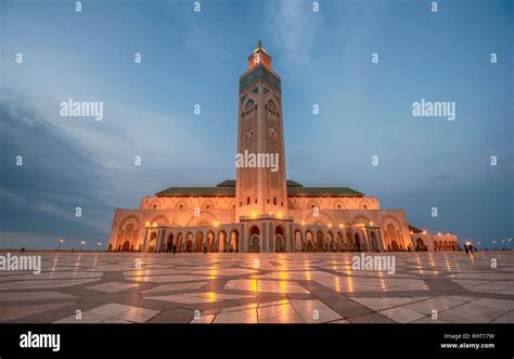 The Hassan Ii Mosque At The Night The Largest Mosque In Morocco And