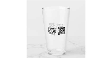 Promotional Company Business Logo And Qr Code Glass Zazzle