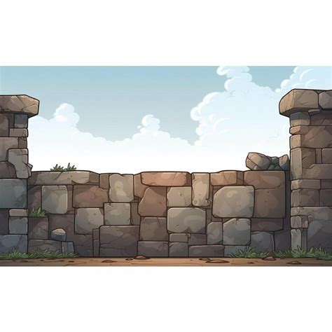 Wall 2d Cartoon Vector Illustration On White Background Hi 30695393