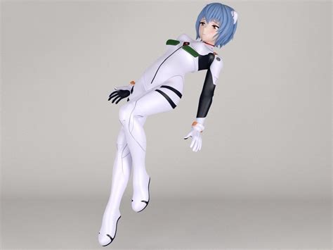 Rei Ayanami Anime Girl Pose 02 3d Model Cgtrader
