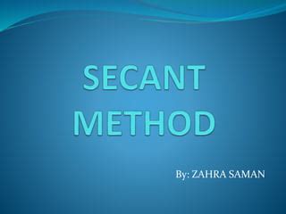 Secant Method PPTX