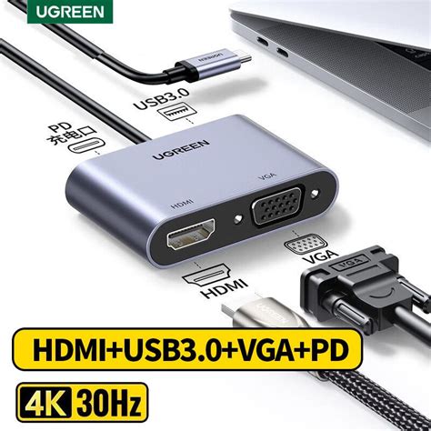 Ugreen Переходник Usb Hub 4 в 1 Usb разветвитель Type C Hdmi док