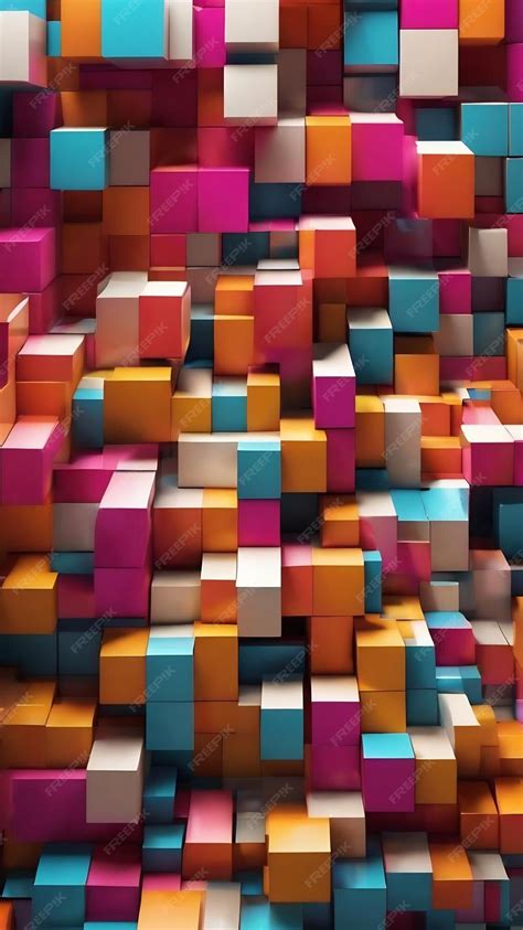 Premium Ai Image Render Of 3d Geometric Abstract Cuboid Wallpaper Background