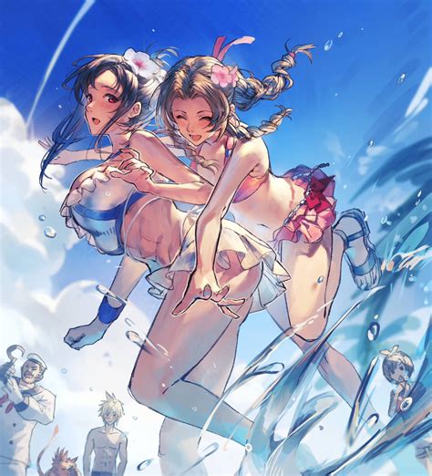 Asina71 Aerith Gainsborough Aerith Gainsborough Pink Mermaid Barret Wallace Barret Wallace