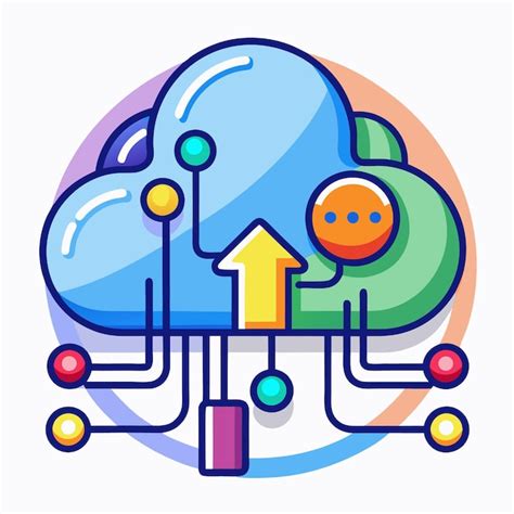 Colorful Cloud With Connected Nodes And An Arrow Symbolizing Cloud Computing Data Storage And
