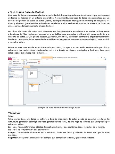 Basesde Datos Pdf Bases De Datos Mi Sql