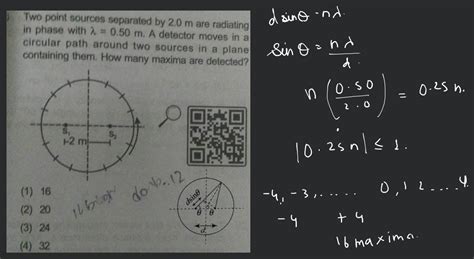 Two Point Sources Separated By 20 M Are Radiating In Phase With λ050 M