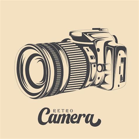 Premium Vector Retro Dslr Camera Drawing