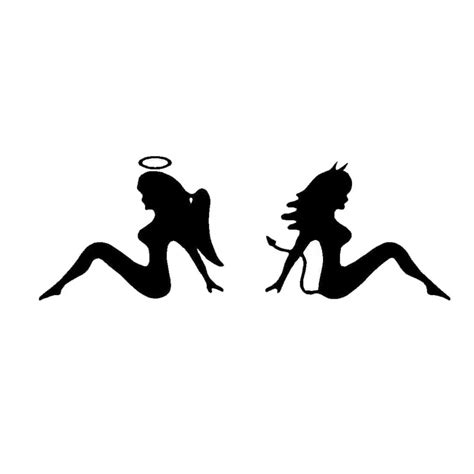 18265cm Mud Flap Mudflap Angel And Devil Girl Car Sticker Fashion