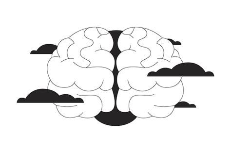 Premium Vector Brain Fog Syndrome Black And White 2d Line Cartoon Object