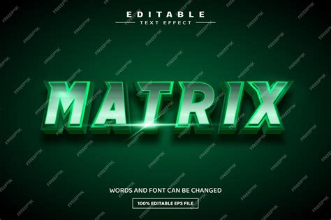 Premium Vector Matrix 3d Editable Text Effect Template