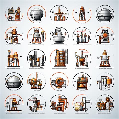 Premium Ai Image Bundle Of Engineering Set Icons