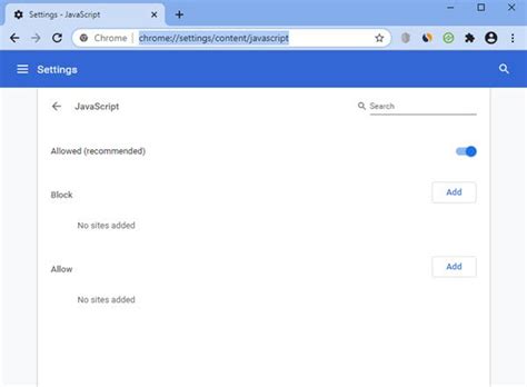 Chrome Edge Firefox Opera Internet Explorer에서 Javascript 비활성화