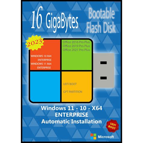 خرید آنلاین و قیمت سیستم عامل Windows 11 10 Ent Uefi X64 2023 Office 2016 19 21 نشر مایکروسافت